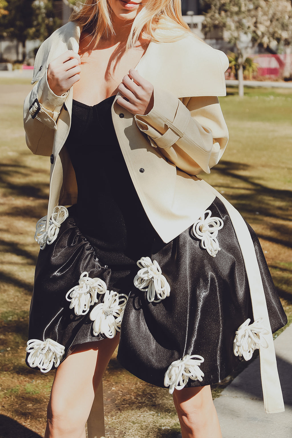 Ivan Double Breasted Crop Jacket with Waist Belt | Shop Beulah Style